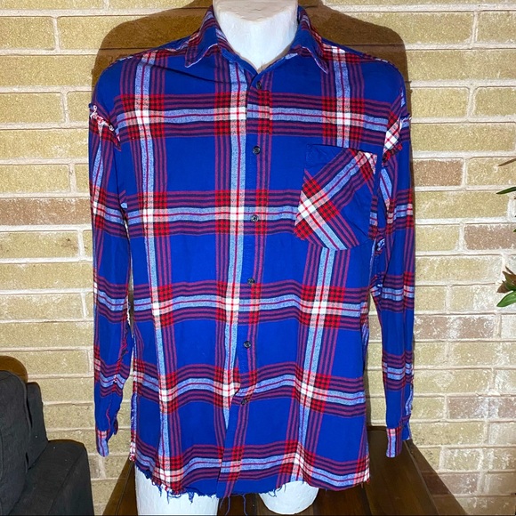 Original Use | Shirts | Large Deconstructed Flannel Button Up | Poshmark